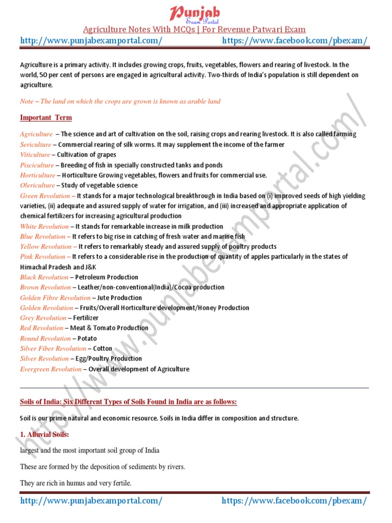 Agriculture Notes PDF | PDF