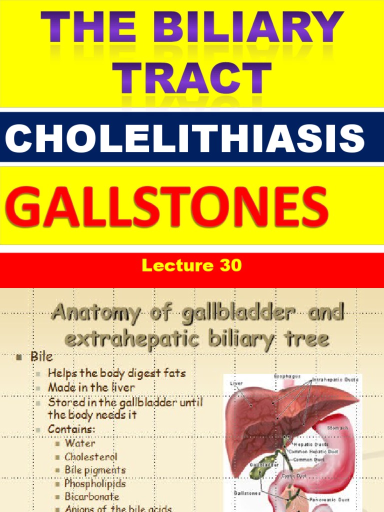 The Biliary Tract: Cholelithiasis | PDF