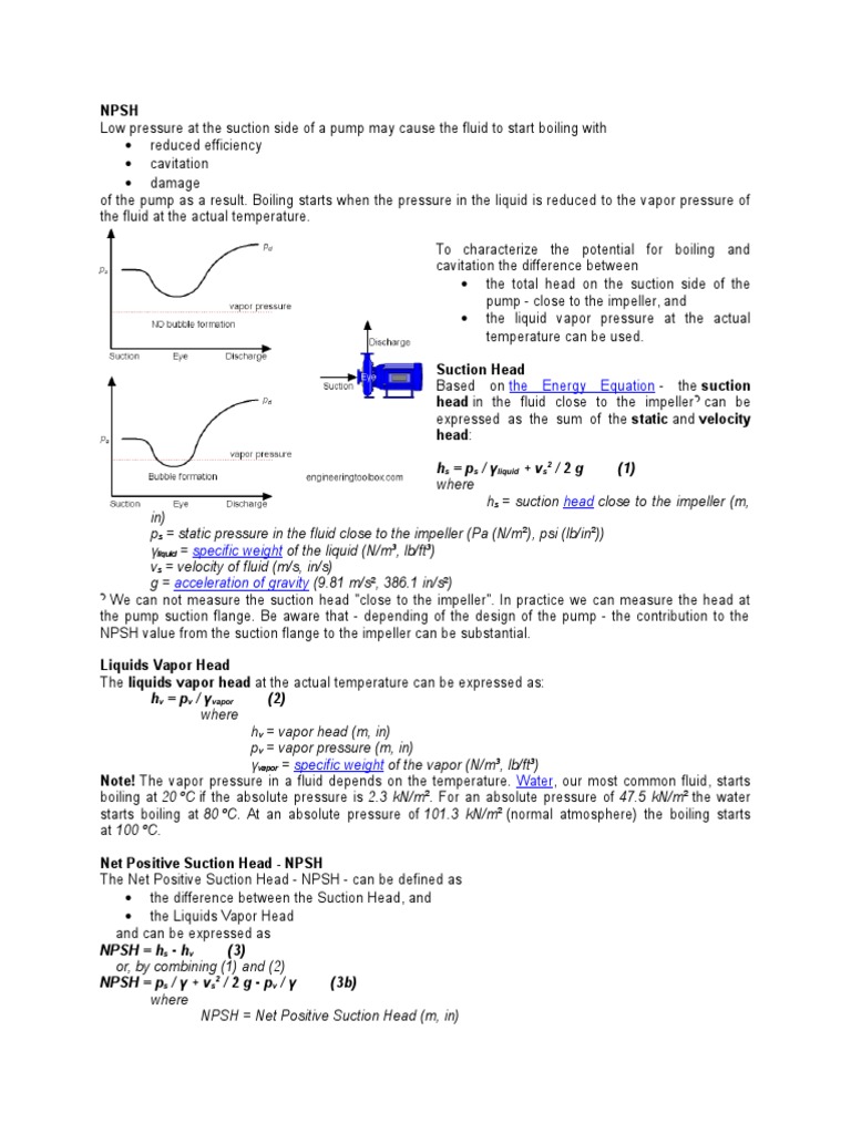 NPSH | PDF | Pressure | Pump