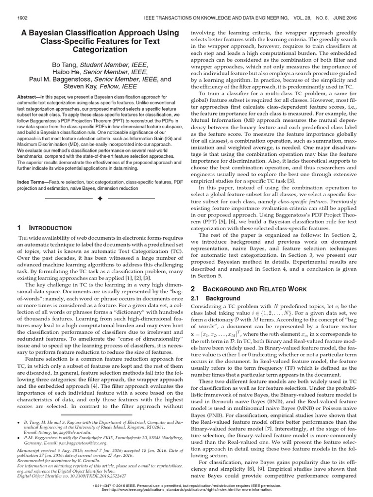 Bayessian Classification Pdf Statistical Classification Bayesian Inference