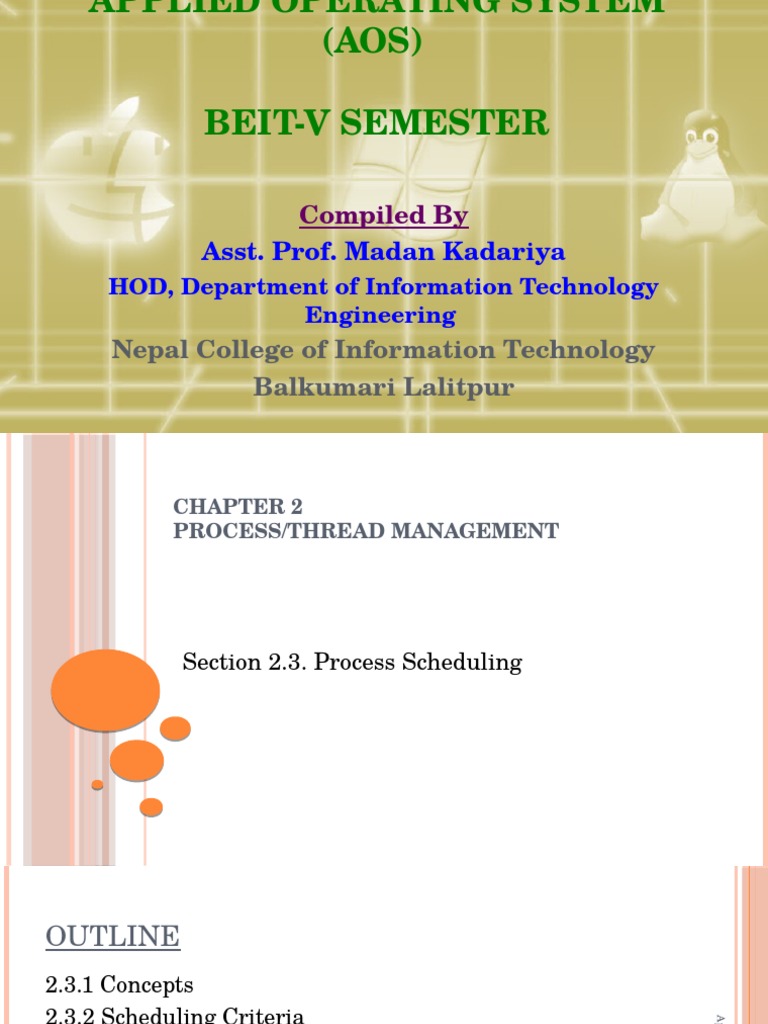 Aos CH 2.3 | PDF | Scheduling (Computing) | Computer Architecture