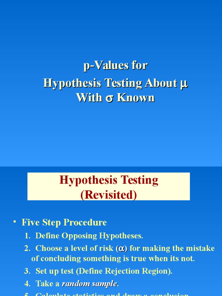 p-values-for-hypothesis-testing-about-with-known-pdf-p-value