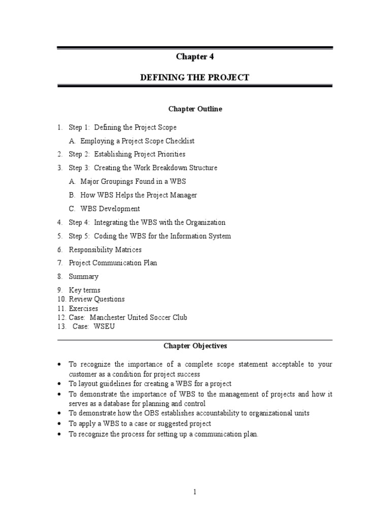 Defining Project Scope and WBS | PDF | Computing And Information Technology | Science
