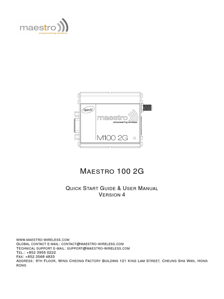 M100 2G - Quick Start Guide & User Manual - v4 PDF | PDF | Modem ...
