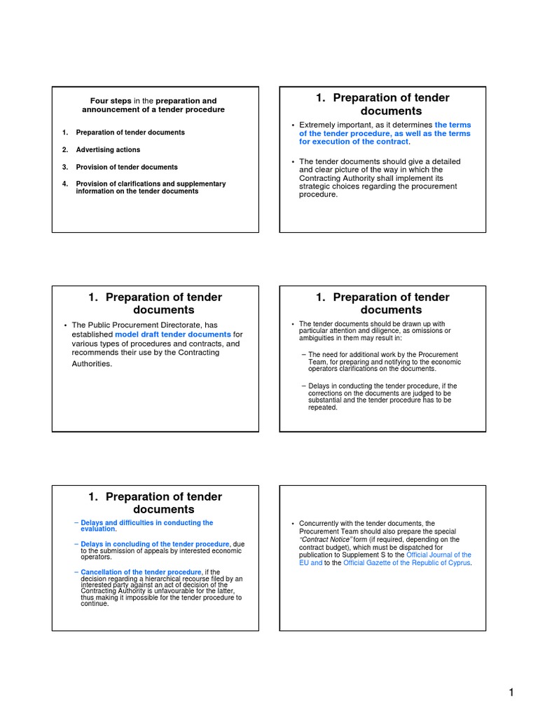ACEC438 Tender Procedure Presentation PDF | PDF | Road | Concrete