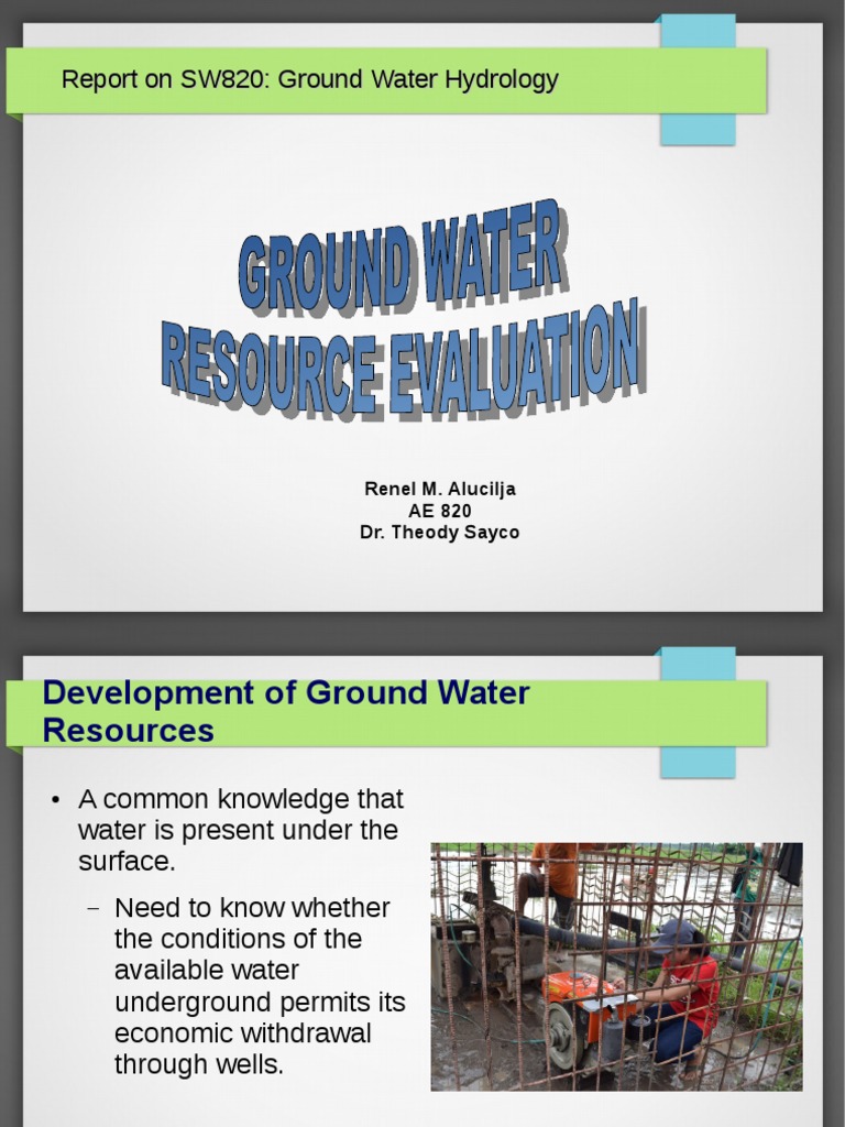 Report On SW820: Ground Water Hydrology | PDF | Aquifer | Groundwater