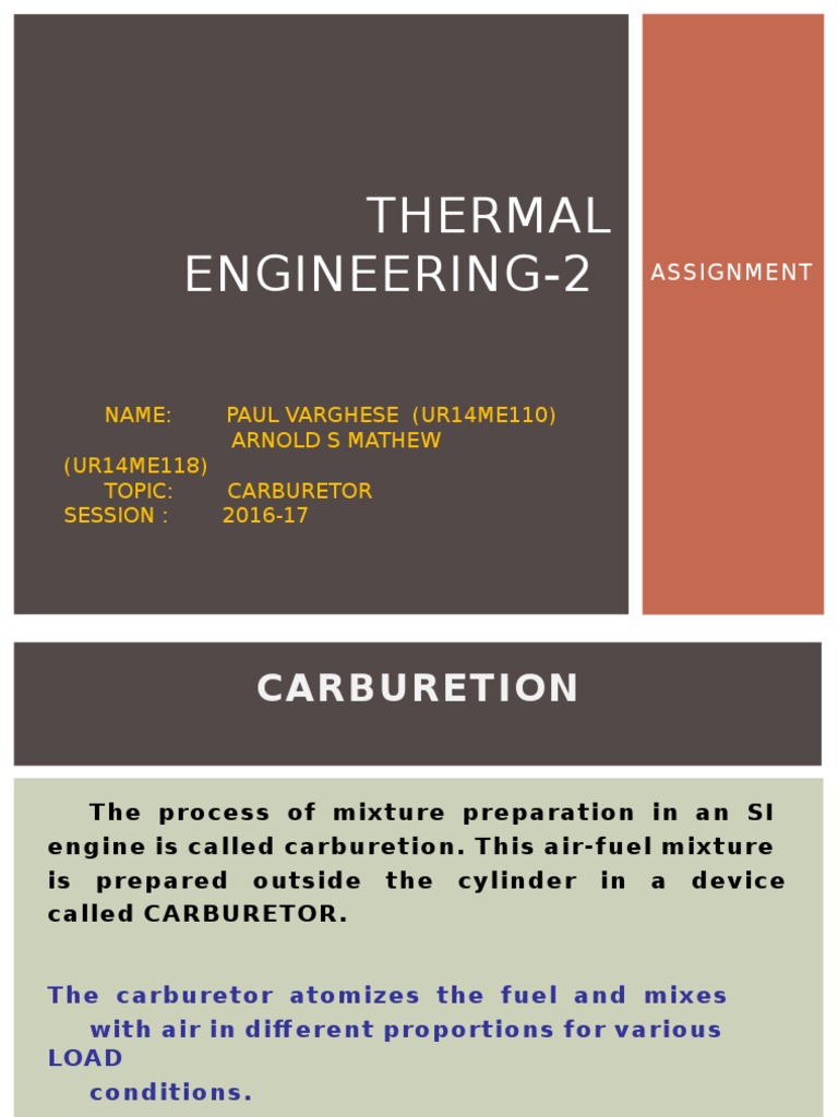 Carburetor Functions and Types Explained | PDF