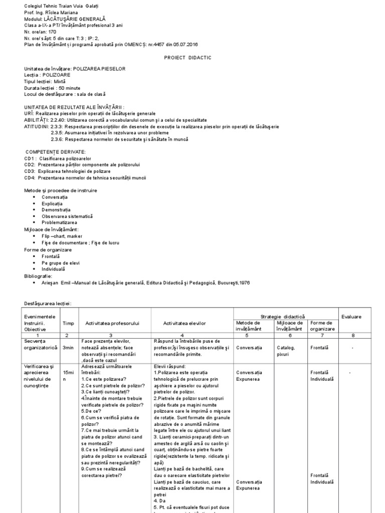 Inspectie Proiect POLIZARE | PDF