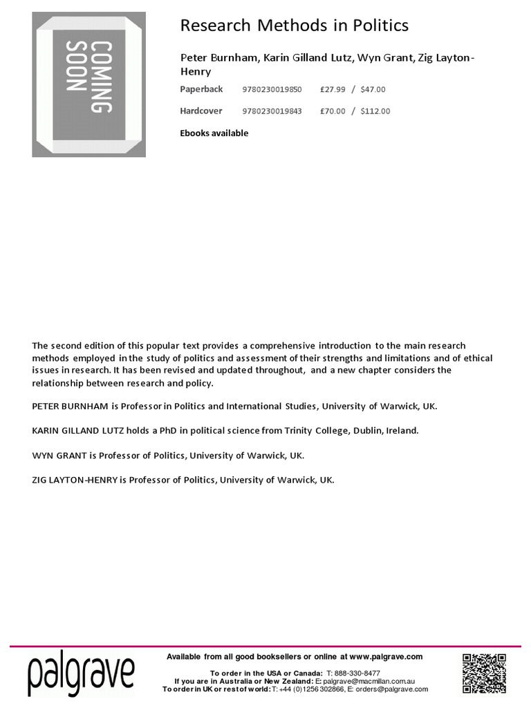 Research Methods in Politics | PDF | Science | Books