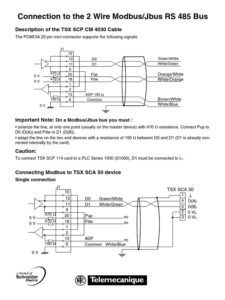 2 Wire Modbus/Jbus RS485 Connection Guide | PDF | Electronic ...