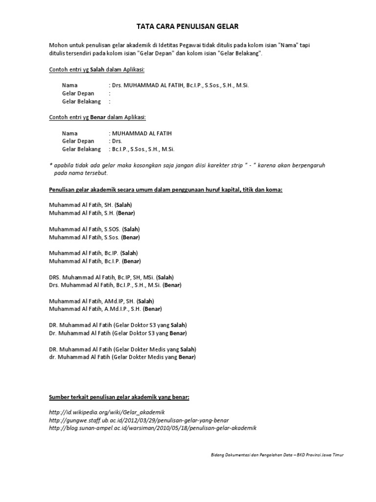 Penulisan Gelar PDF | PDF