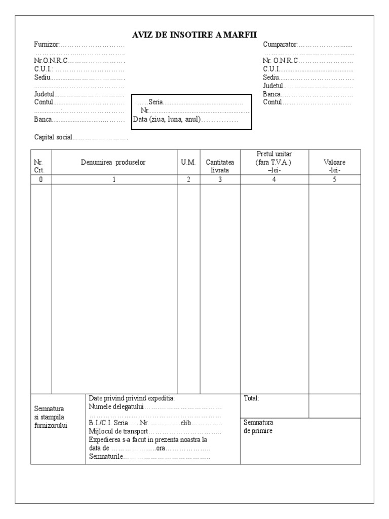 Aviz de Insotire A Marfii Word | PDF