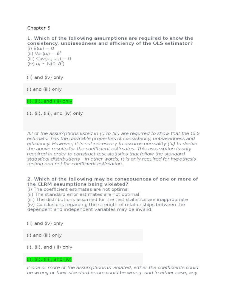Assessing Assumptions of the Classical Linear Regression Model and Addressing Issues such as ...
