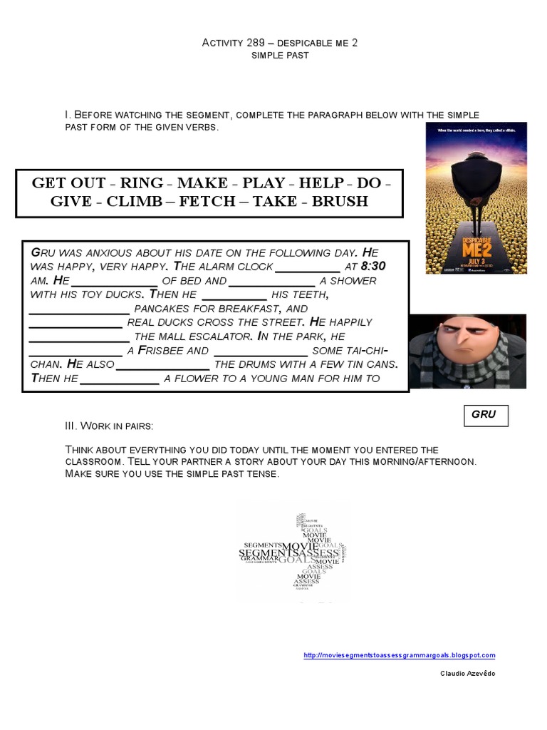 289 Despicable Me 2 - Simple Past | PDF