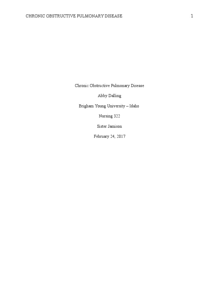 322 Copd Writing Assignment | PDF | Chronic Obstructive Pulmonary Disease | Medicine