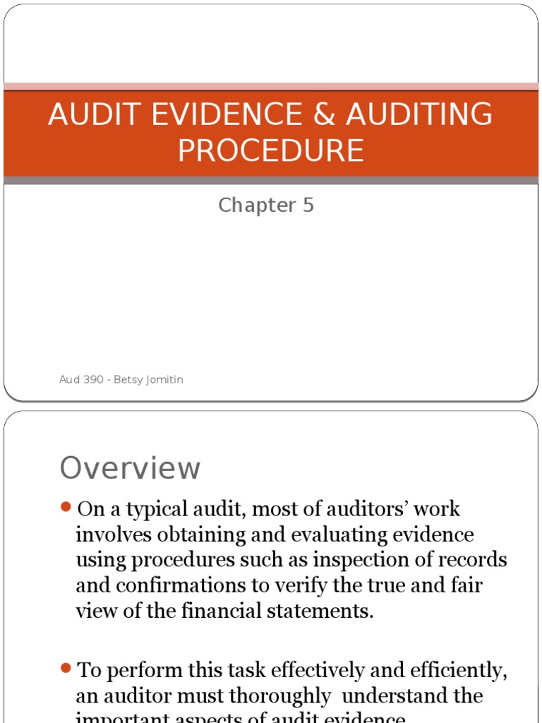 Audit Evidence and Procedures Overview | PDF | Internal Control ...