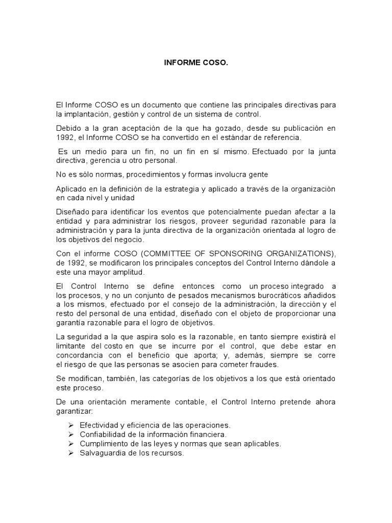 El Informe COSO HMH 2017 | PDF | Información | Calidad (comercial)