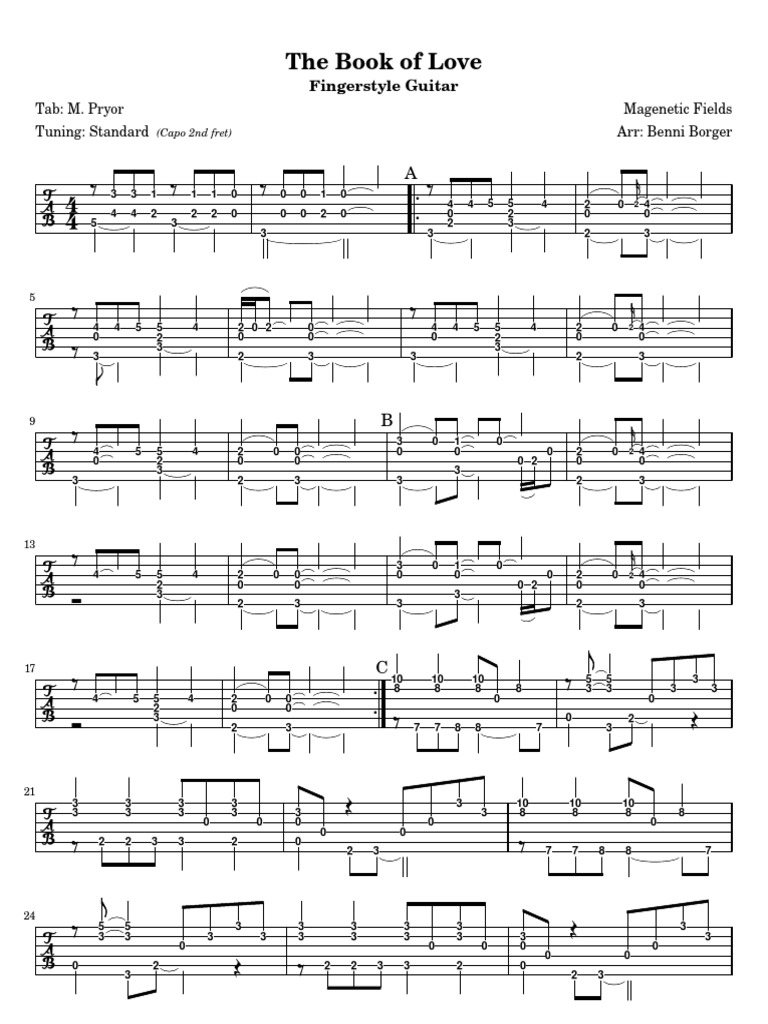 The Book of Love Guitar Tab | PDF | Music Theory | Music Technology