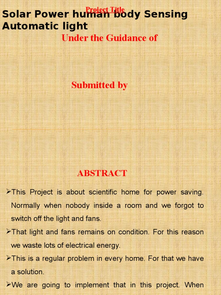 Solar Power Human Body Sensing Automatic Light | PDF | Bipolar Junction ...