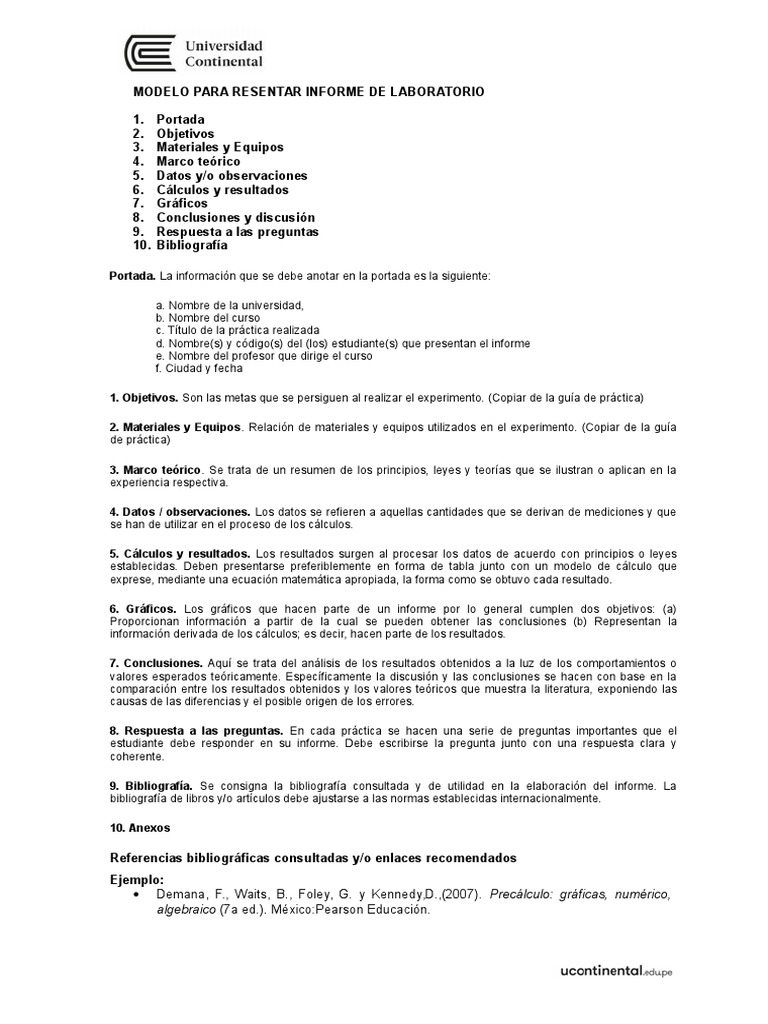 Modelo de Informe de Laboratorio | PDF