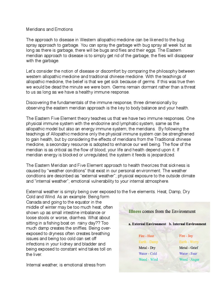 Meridians and Emotions | PDF | Traditional Chinese Medicine ...