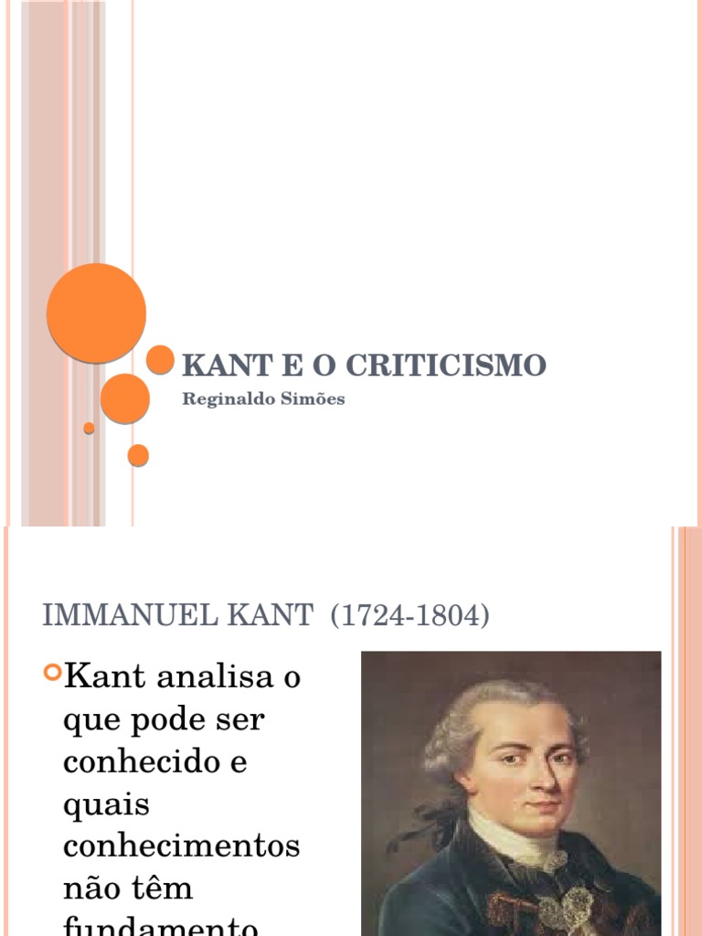 Kant e o Criticismo | Download grátis PDF | Immanuel Kant | Crítica da ...
