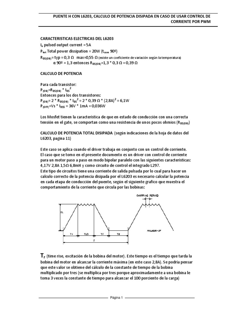Puente H L6203 | PDF | Inductor | Transistor