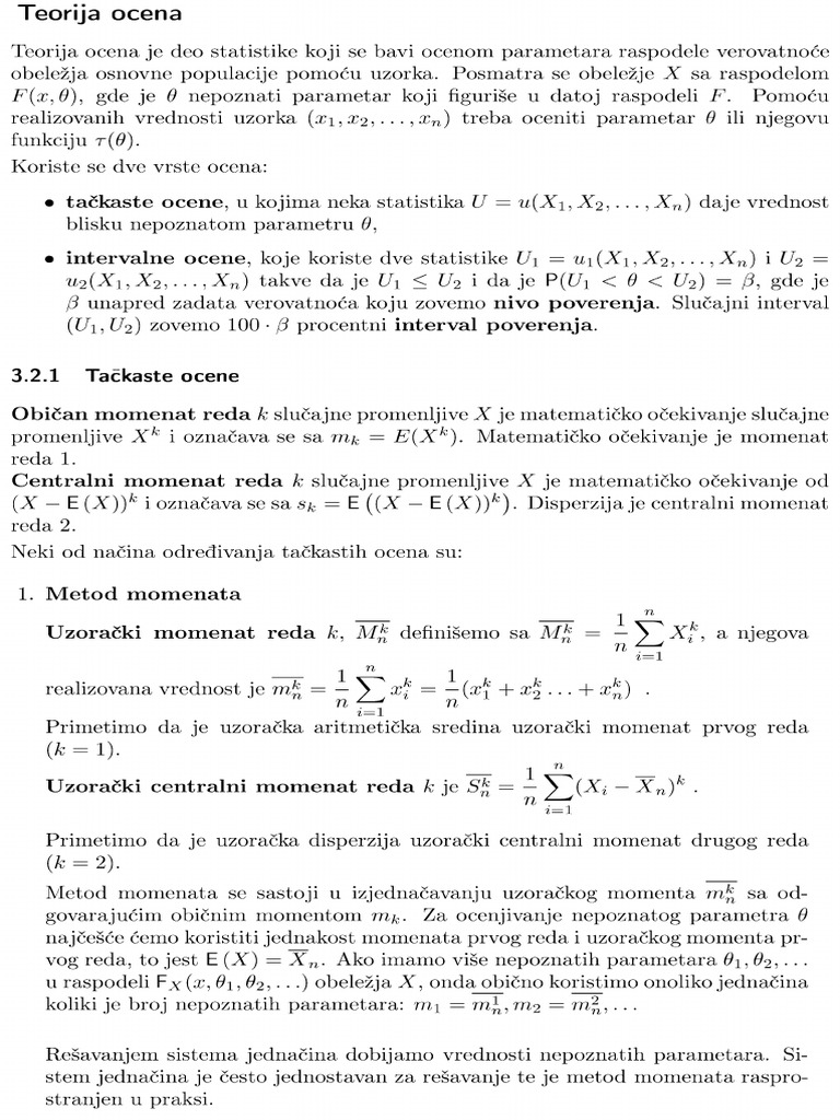24 Teorija Ocjena - Tačkaste Ocjene PDF | PDF