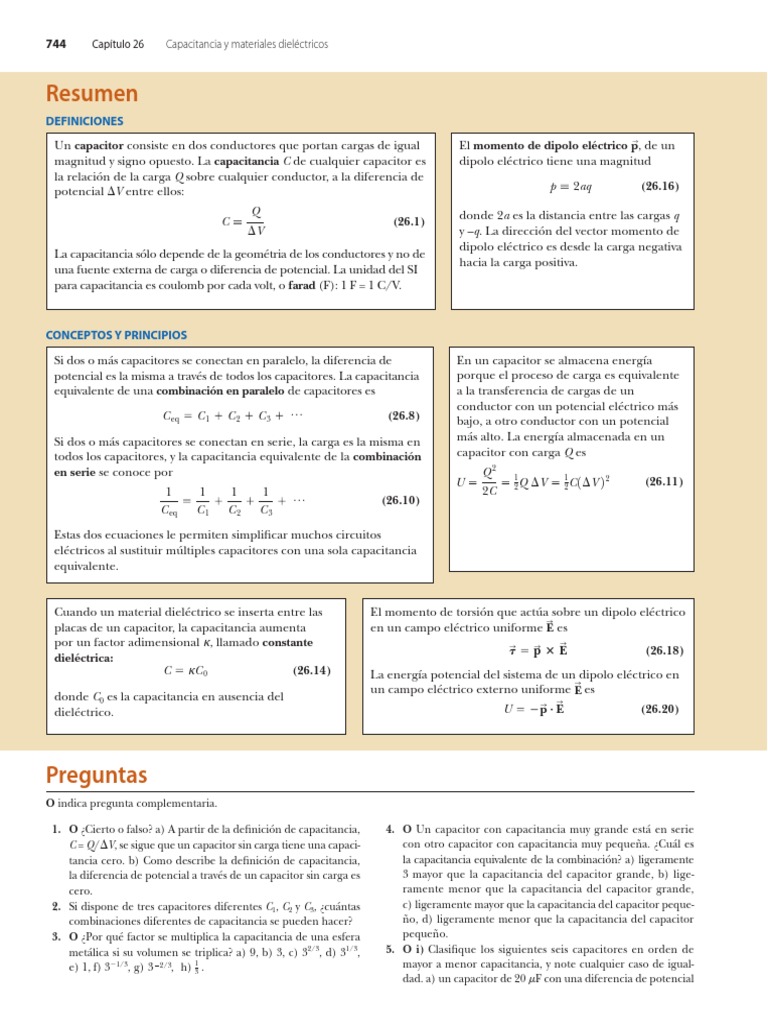 Preguntas | PDF | Capacidad | Condensador