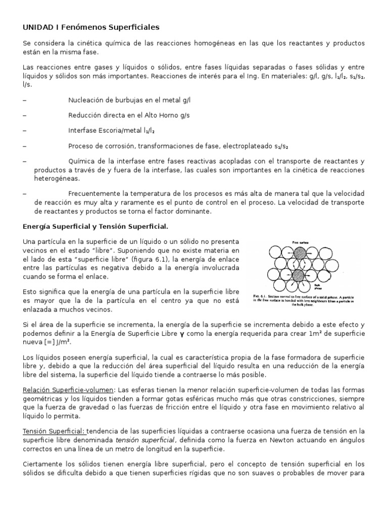 Fenomenos de Superficie | PDF | Tensión superficial | Cinética química