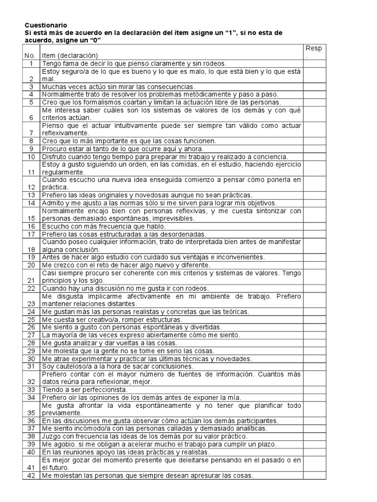 Cuestionario Honey-Alonso de Estilos de Aprendizaje (CHAEA ...