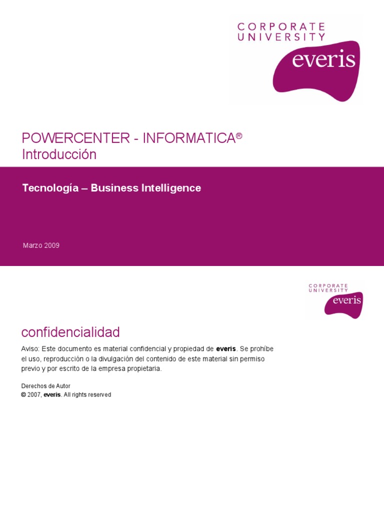 Introducción A Power Center | PDF | SQL | Tabla (base de datos)