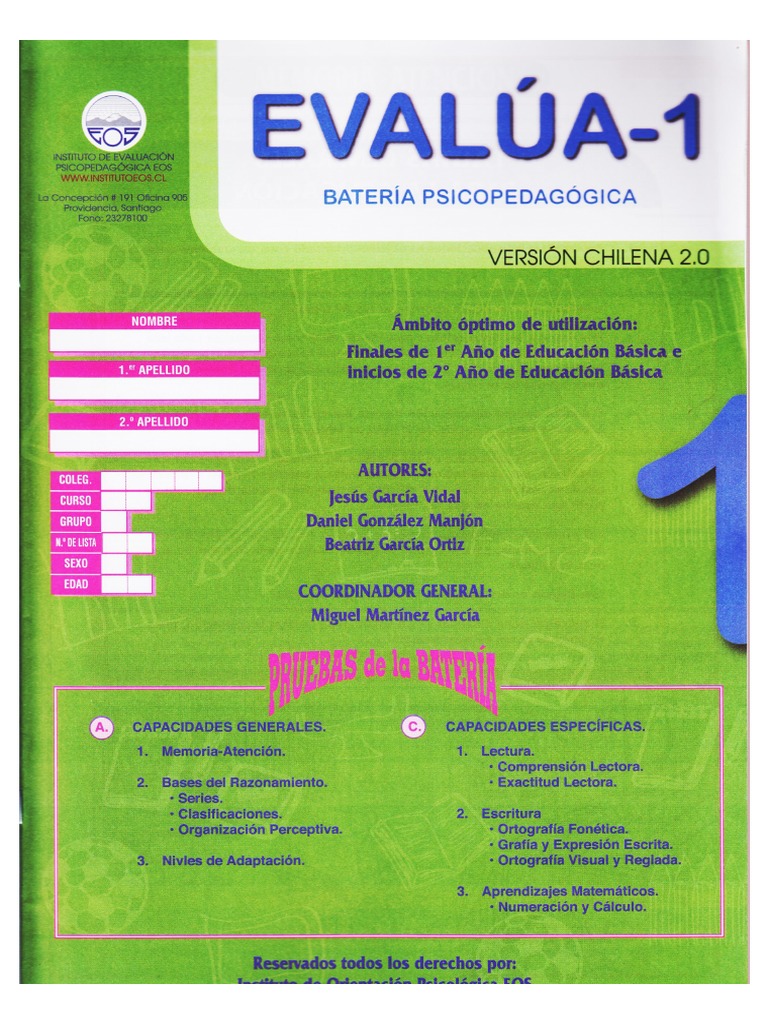 Evalua 1 Cuadernillo | PDF