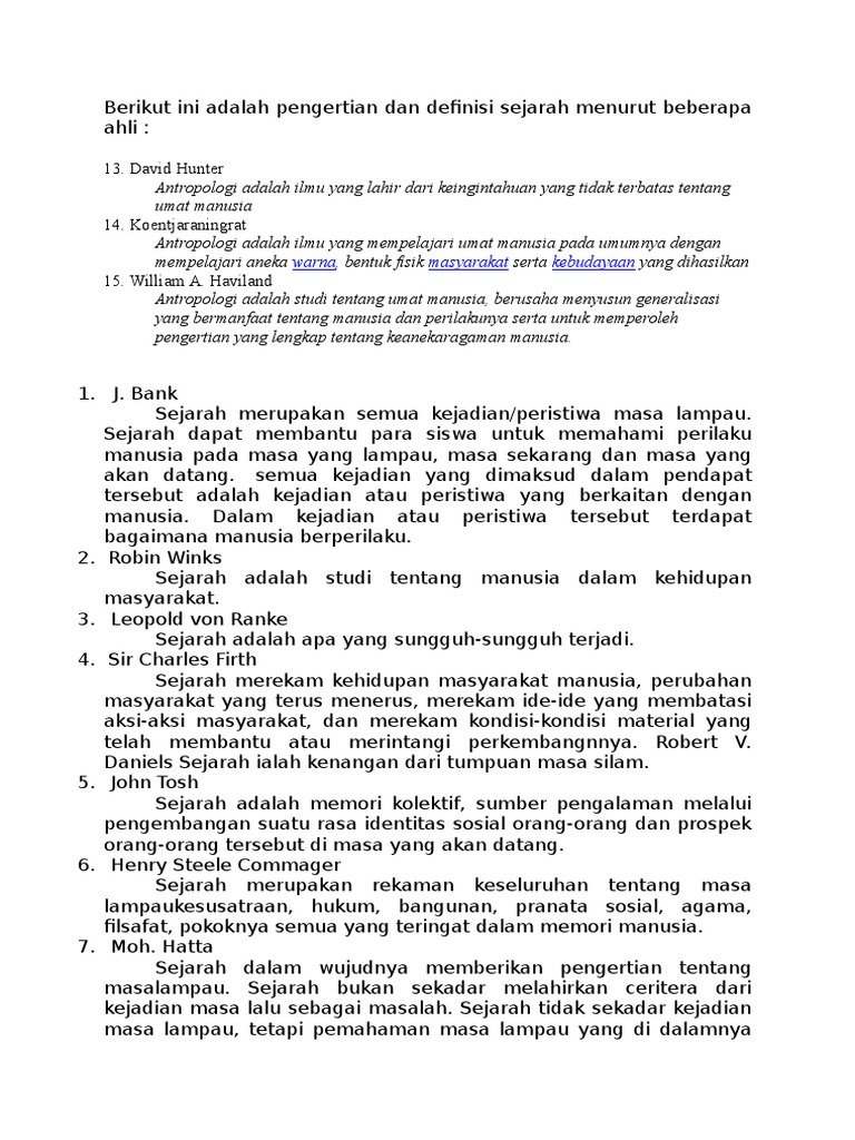 Definisi Sejarah | PDF