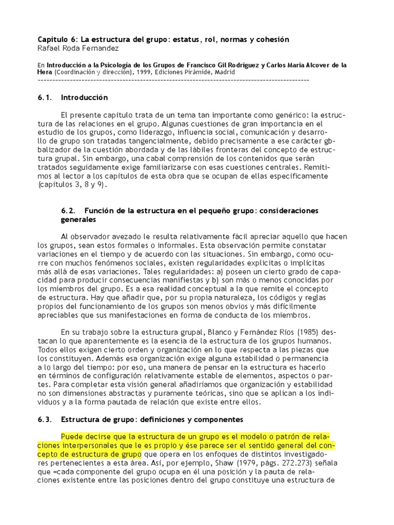 Estructura Grupal: Estatus y Roles | PDF | Comportamiento | Sociedad