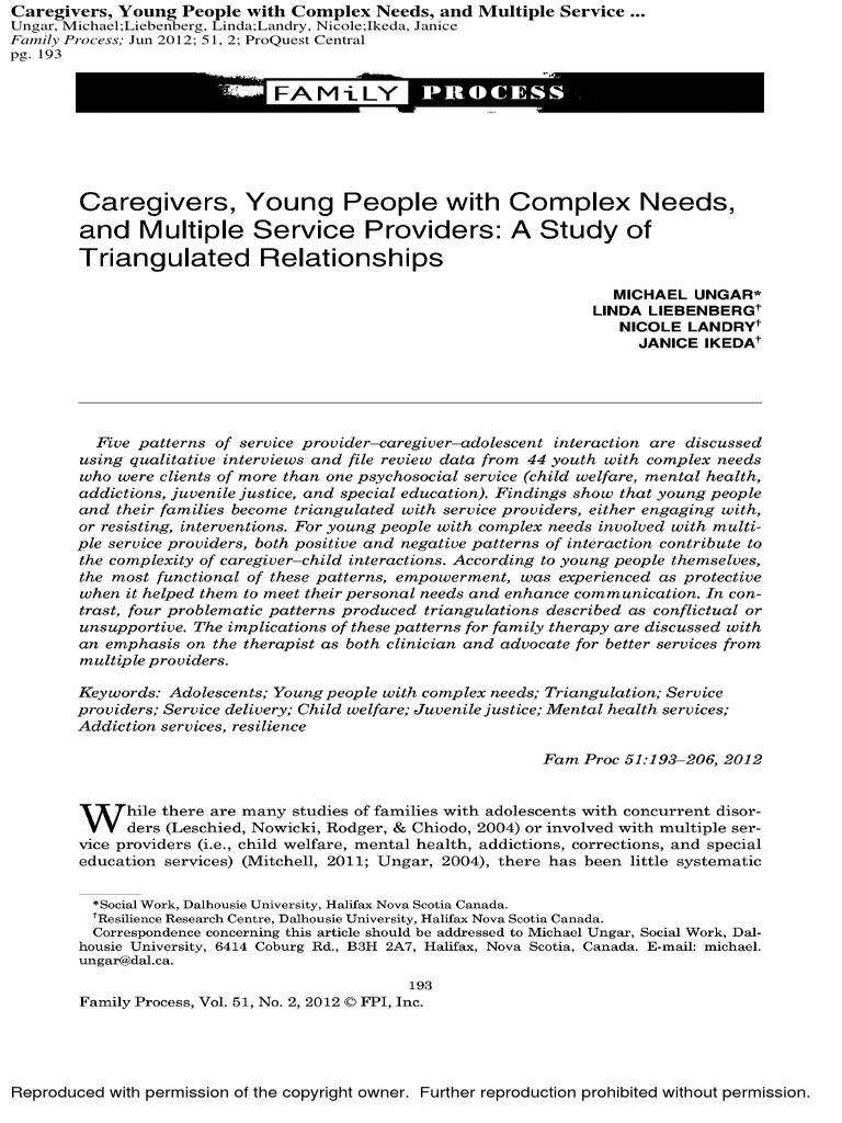 Family Process Jun 2012 51, 2 Proquest Central | PDF