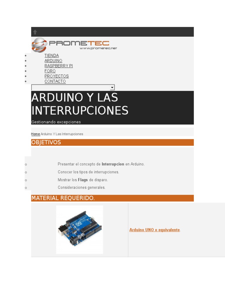 Interrupciones Arduino | PDF | Arduino | Hardware de la computadora