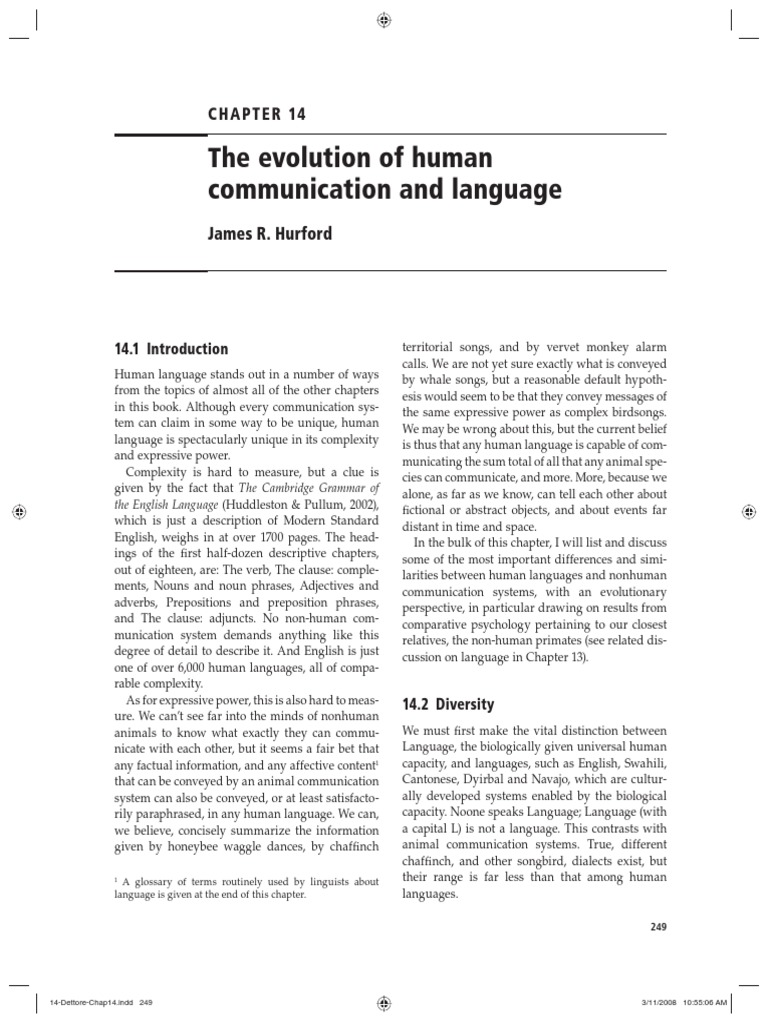 The Evolution of Human Communication and Language | PDF | Sentence ...