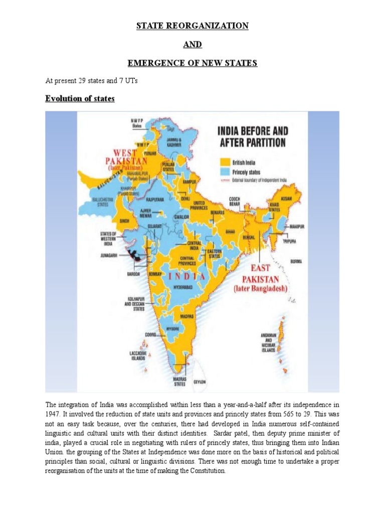 Geo State Reorganisation | Download Free PDF | South Asia | Independent ...