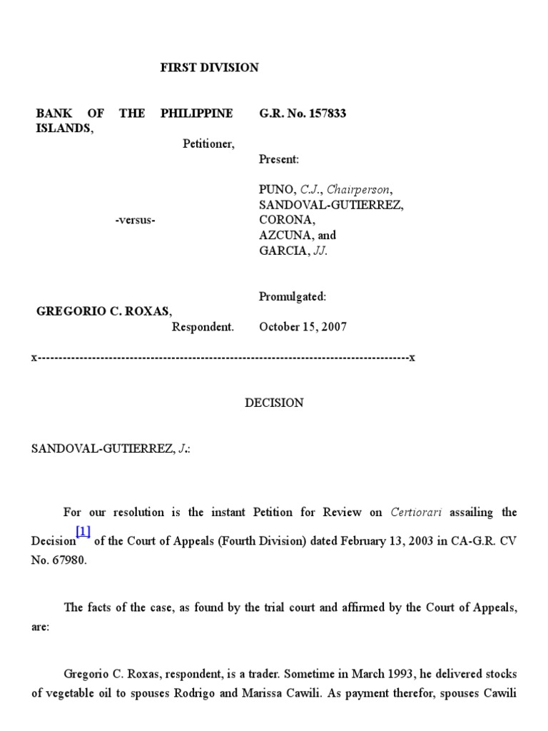 BPI Vs Roxas | PDF | Lawsuit | Complaint