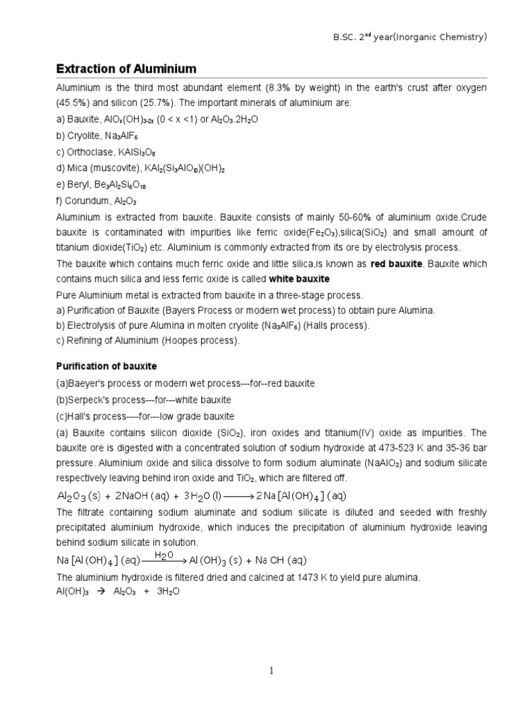 Al Extraction | PDF | Aluminium Oxide | Aluminium