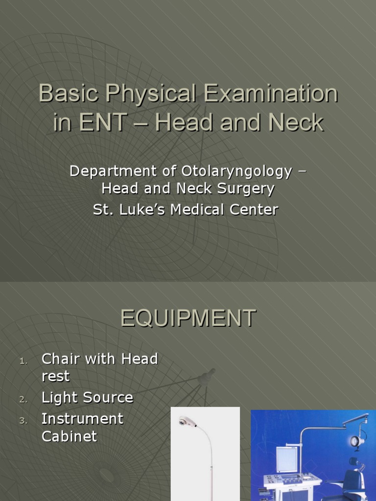 Basic Physical Examination in ENT.pdf | Animal Anatomy | Human Head And ...