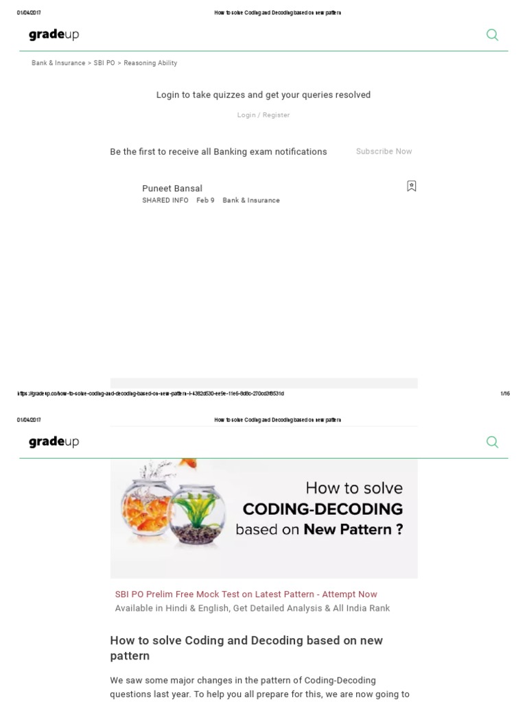 How To Solve Coding and Decoding Based On New Pattern | PDF | Code ...