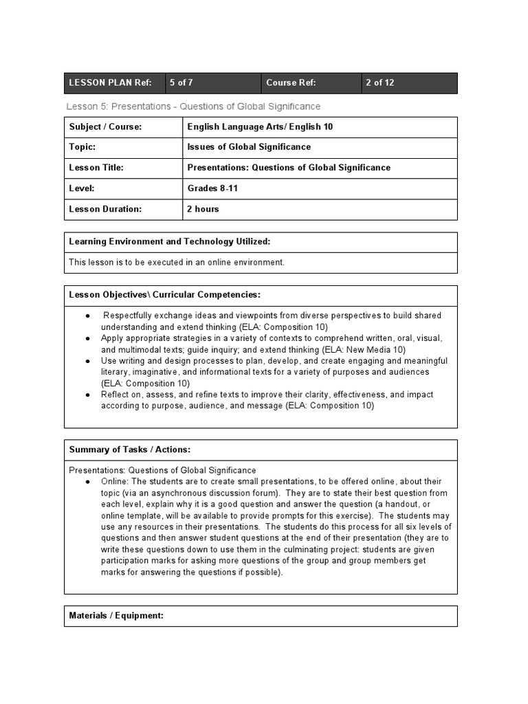 Lesson 5 | PDF