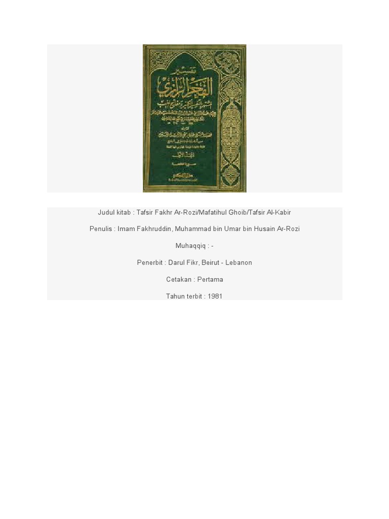 Judul Kitab Tafsir Ar Razi | PDF