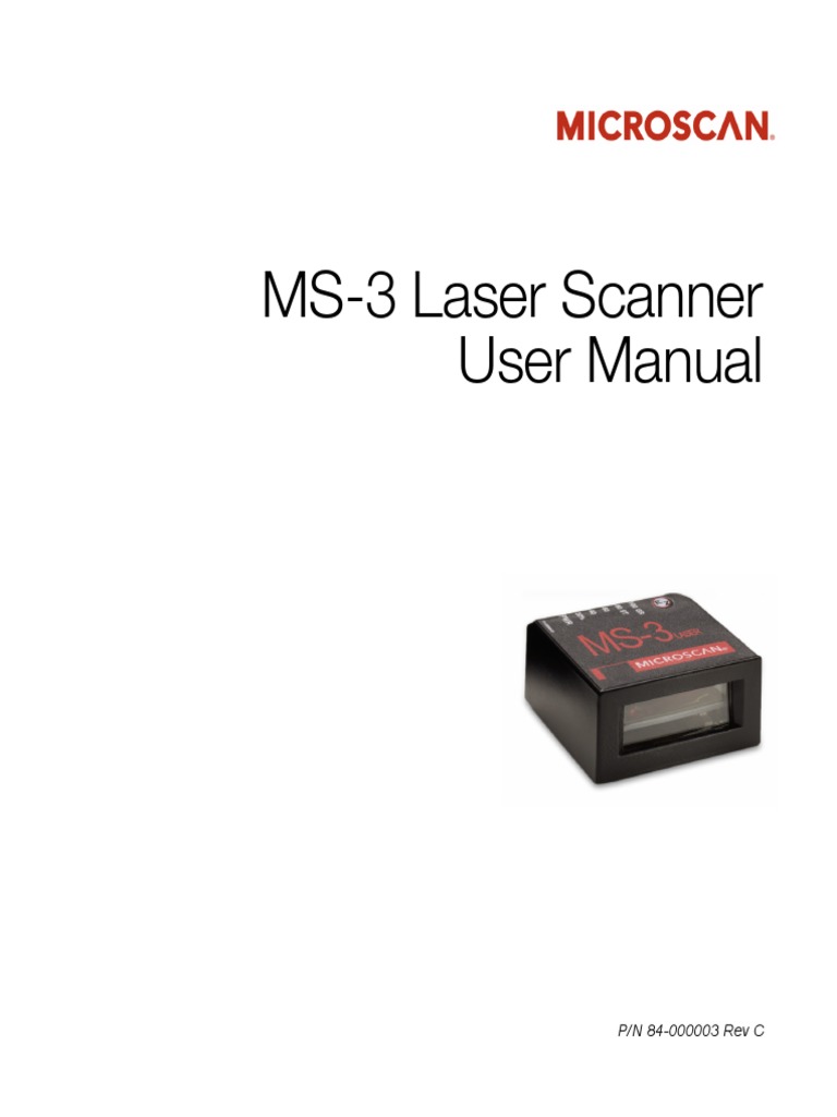 MS-3 Laser Scanner User Manual: P/N 84-000003 Rev C | PDF | Electrical ...