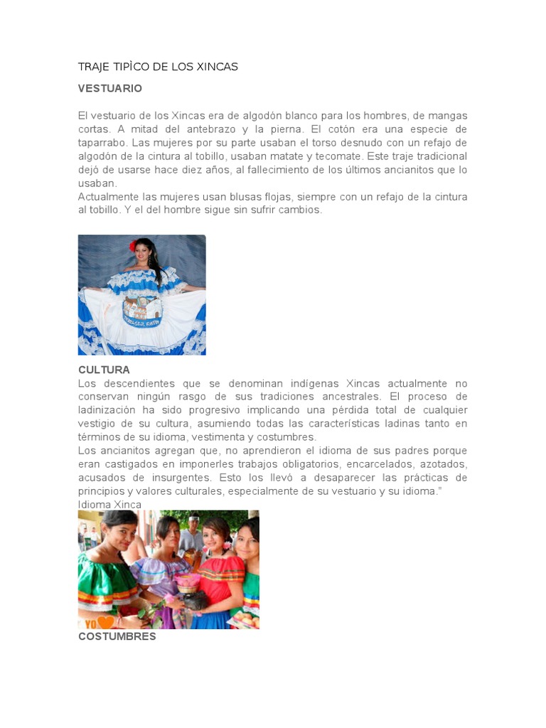 Traje Tipìco de Los Xincas | Trompeta | Flauta