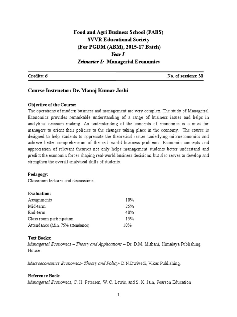 Food and Agri Business School (FABS) SVVR Educational Society (For PGDM (ABM), 2015-17 Batch ...