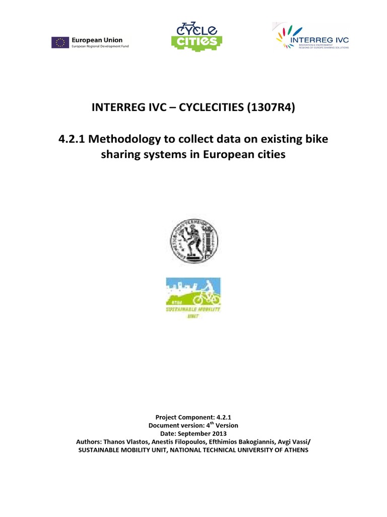CYCLECITIES CP04 D421 BSS Survey Methodology | PDF | Survey Methodology | Air Pollution
