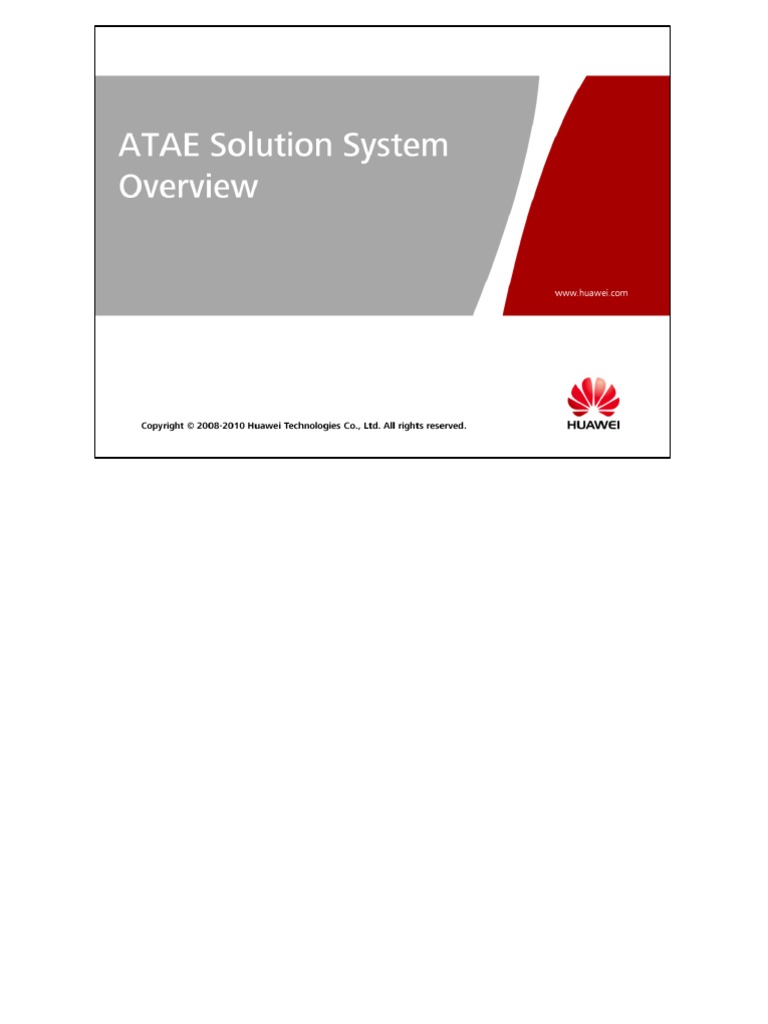 01 Huawei ATAE Solution System Overview | PDF | Server (Computing ...